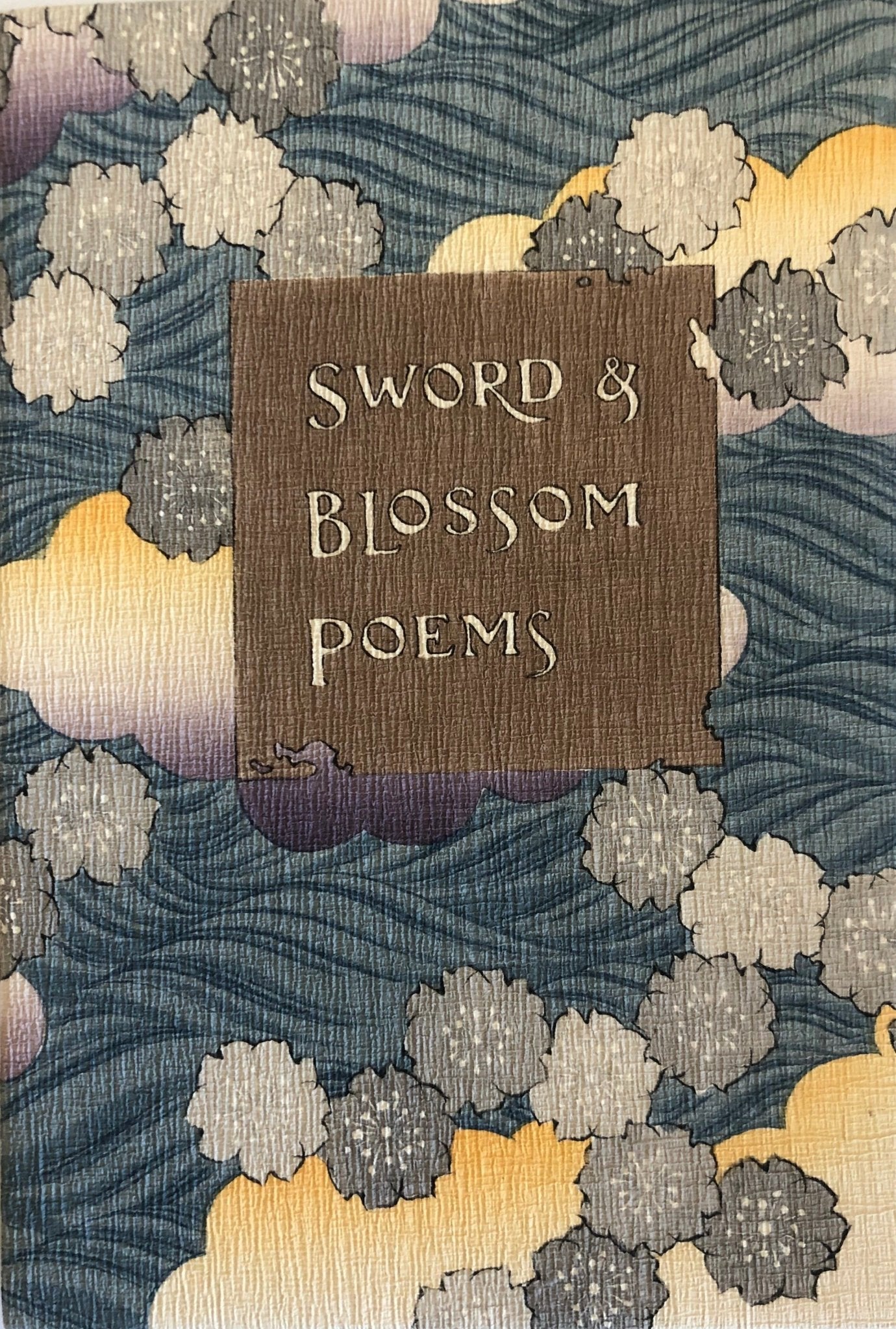 【真作保証】SWORD＆BLOSSOM POEMS 桜と刀 木版画 ちりめん Crepe paper book meiji Japan ...